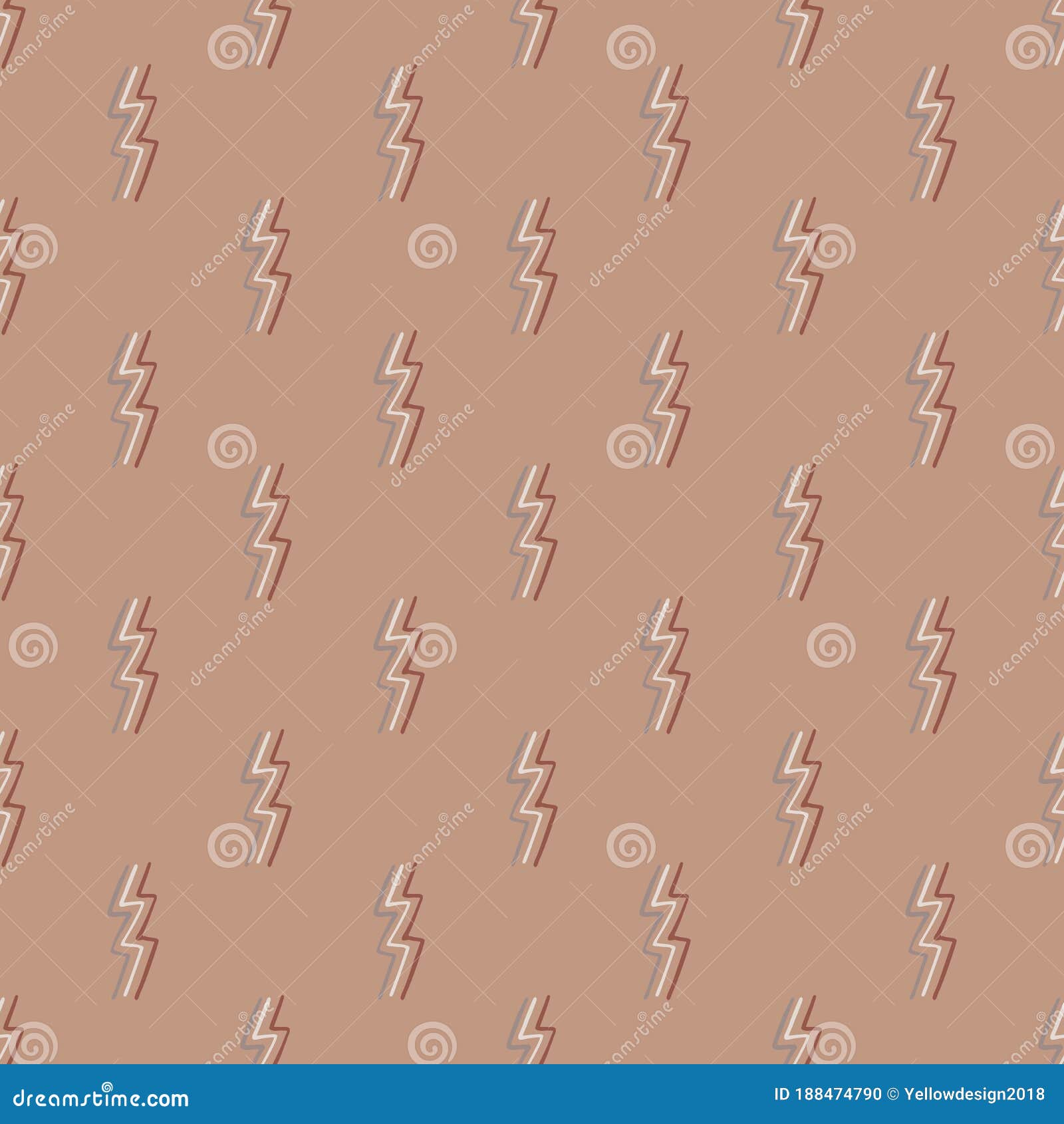 Geometric Lightning Doodle Pattern. Modern Zigzag Line Art Endless ...