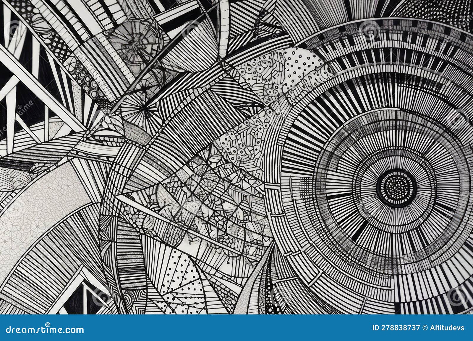 Geometric Line Art of Modern Building Complex, with Clear Lines and ...