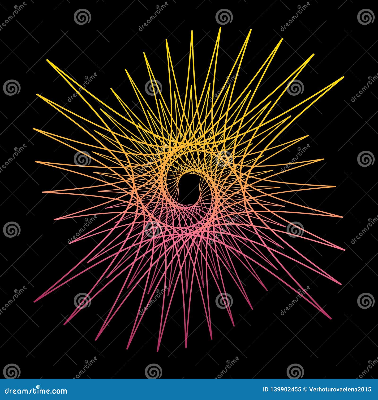 Geometric Line Art Pattern in Linear Style on Black Background ...