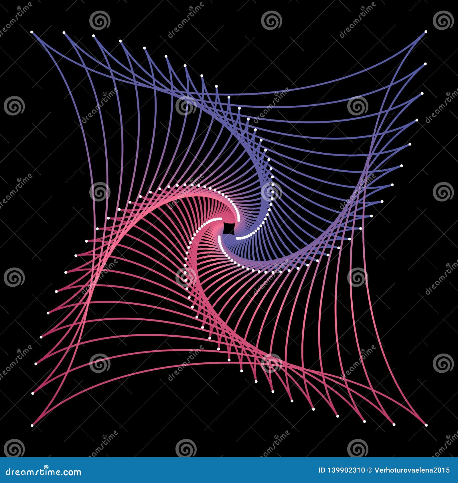 Geometric Line Art Pattern in Linear Style on Black Background with ...