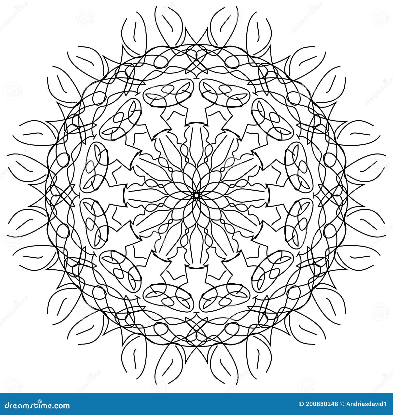 Geometric Line Art, Simple Mandala Stock Vector - Illustration of ...