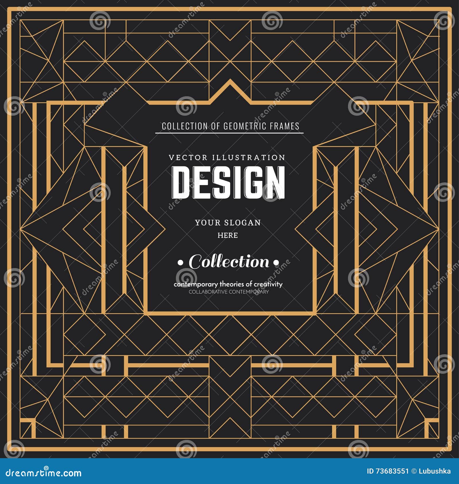 Geometric line frame stock vector. Illustration of artistic - 73683551