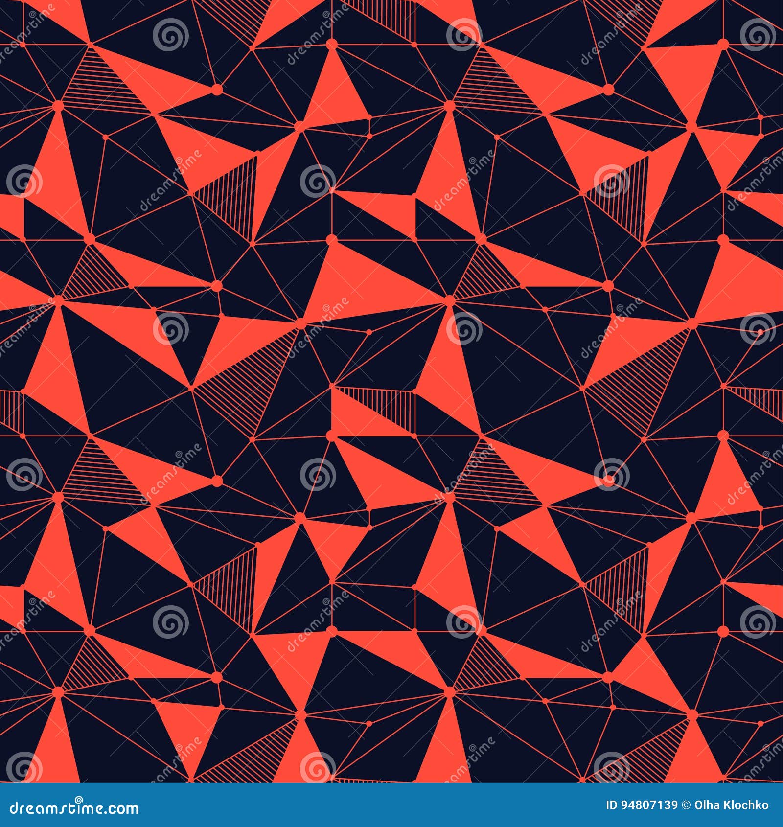 Geometric Line Hipster Seamless Pattern with Triangle, Dot. Reticulated ...