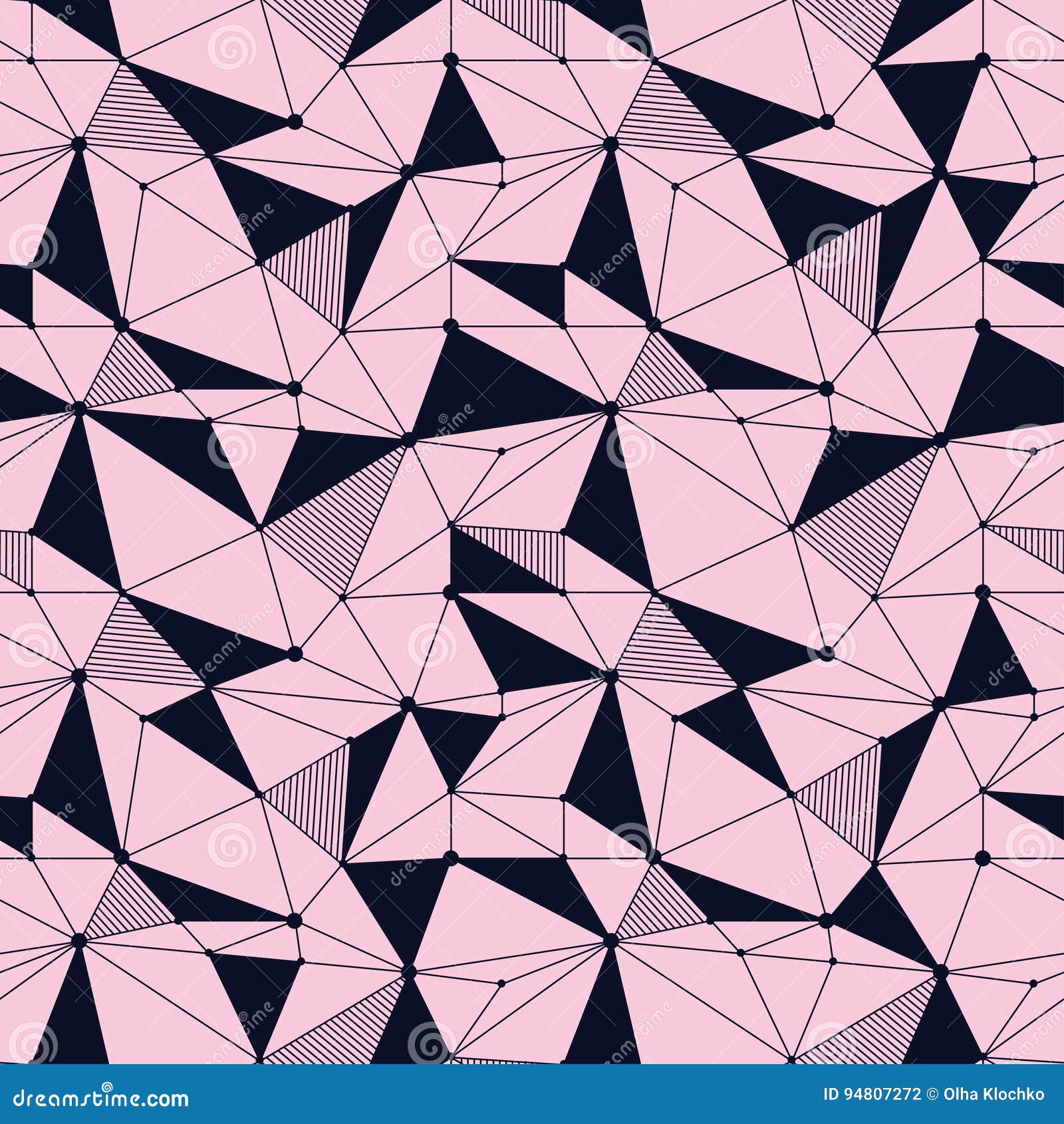 Geometric Line Hipster Seamless Pattern With Triangle Dot Reticulated