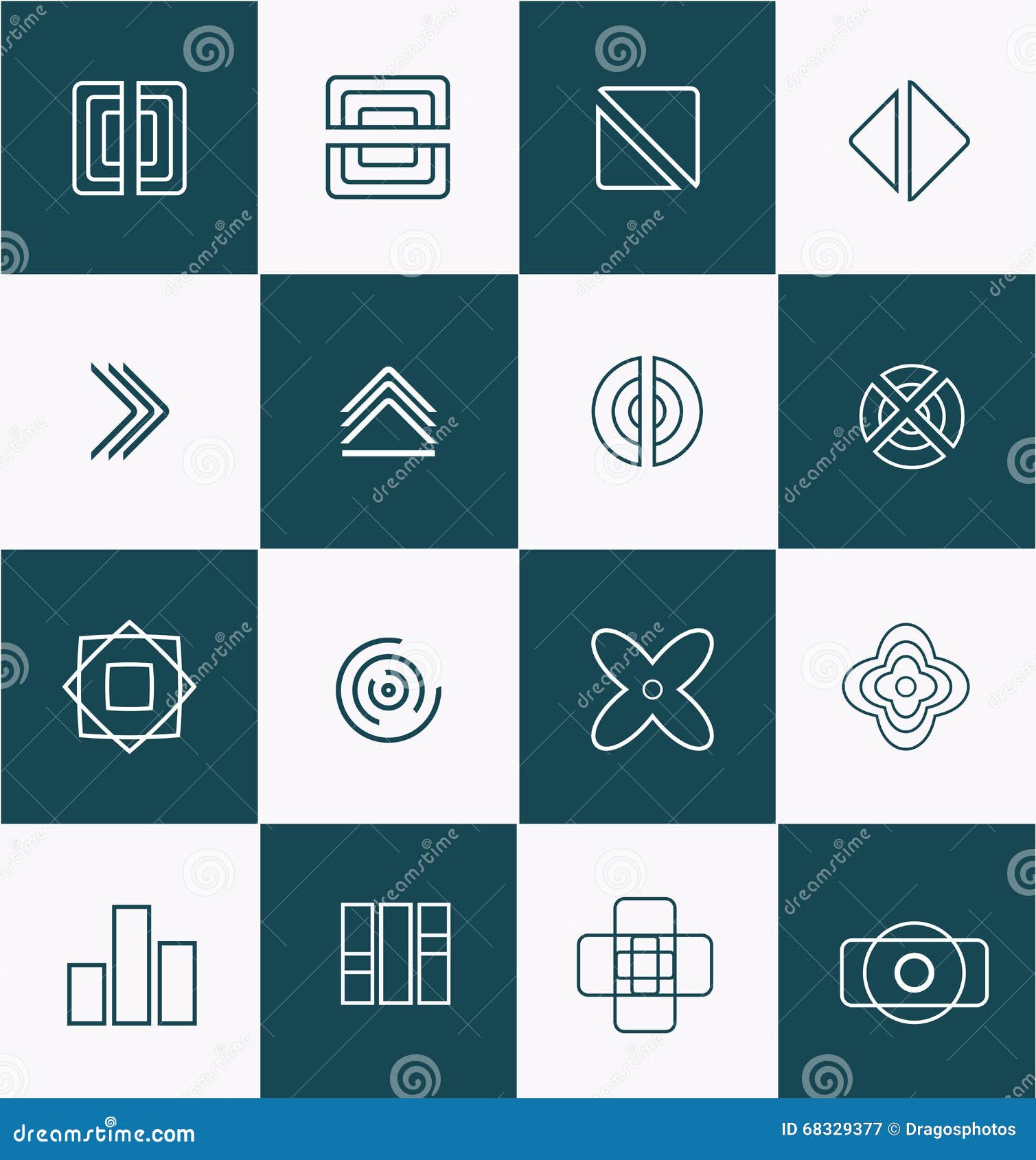 Geometric Line Lineart Logo Icon Set Stock Vector - Illustration of ...