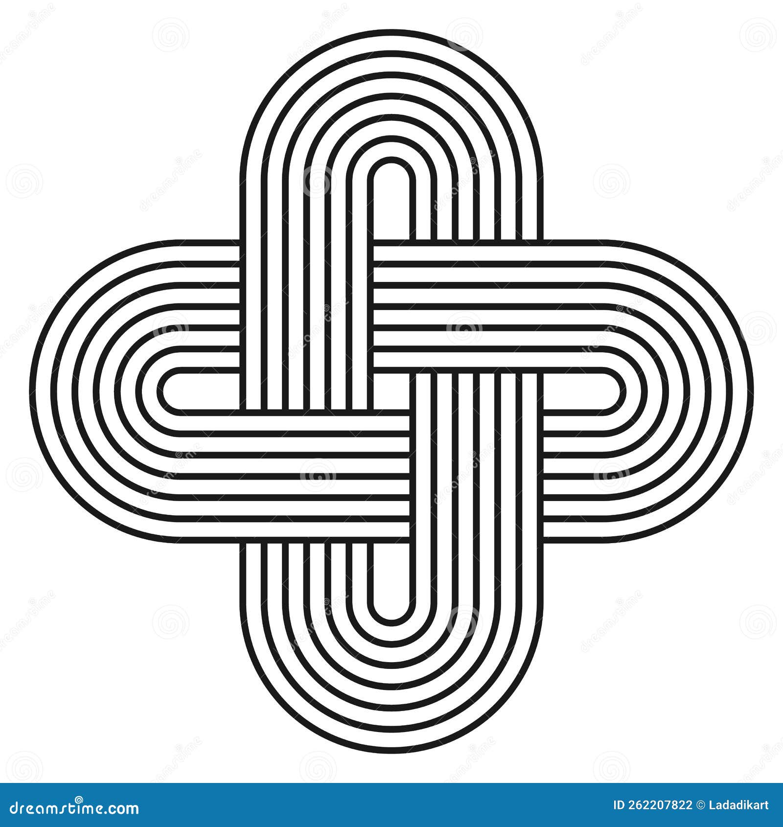 Geometric Line Loop Element in Mid Century Style Stock Vector ...