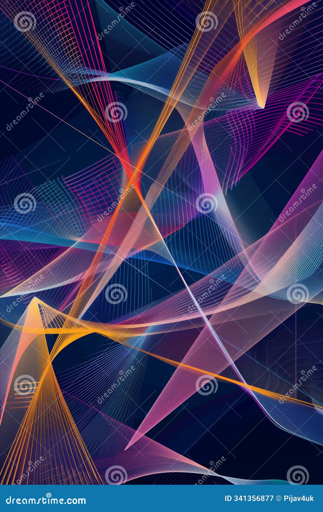 Geometric Line Pattern Poster Design with Abstract Art Invitations on ...