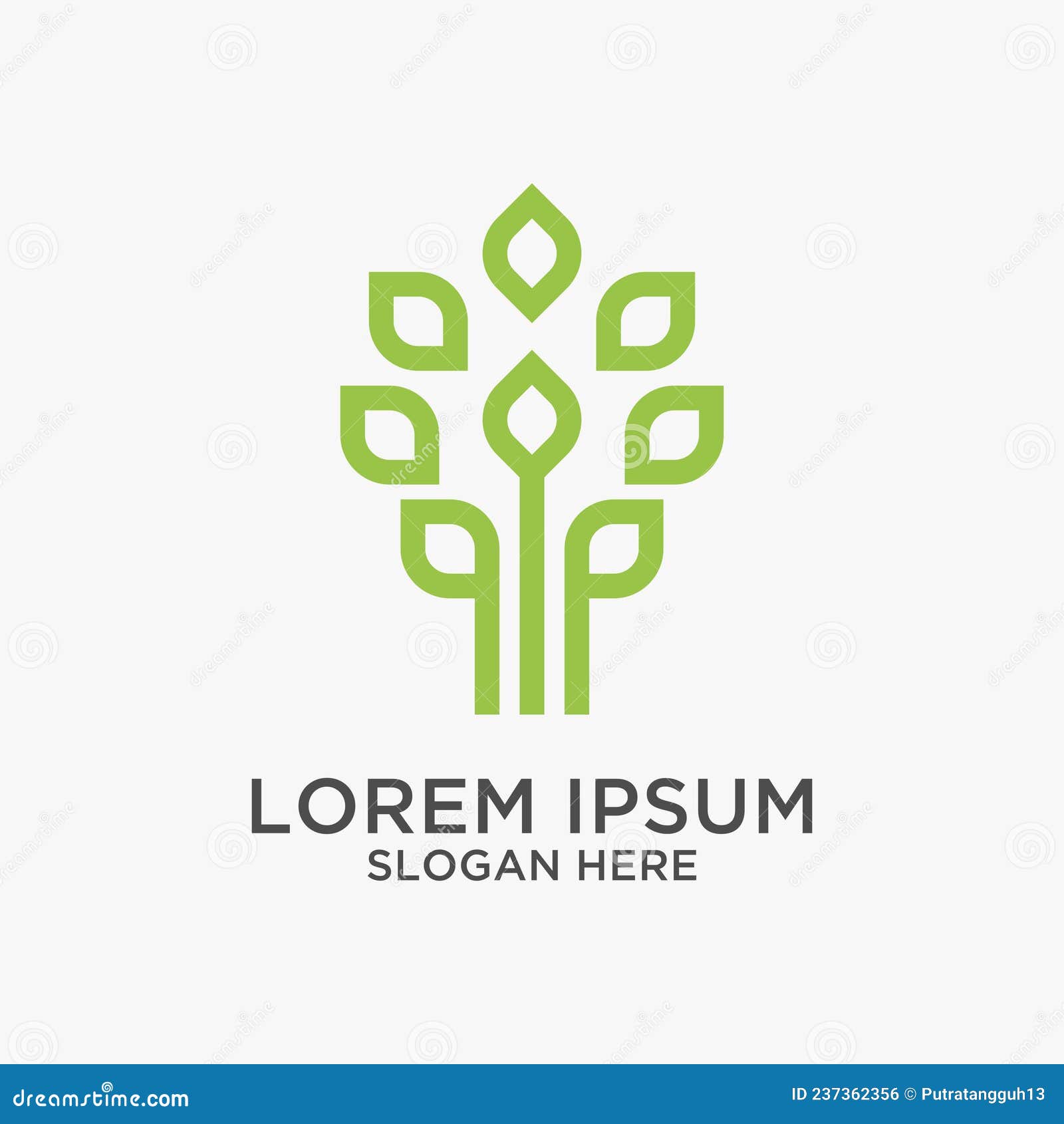 Geometric Line Tree Logo Design Stock Vector - Illustration of ...