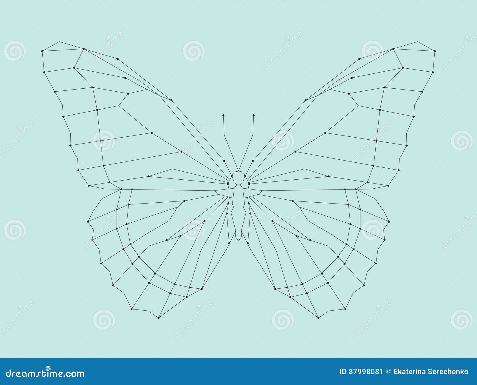 Geometric linear butterfly stock vector. Illustration of linear - 87998081