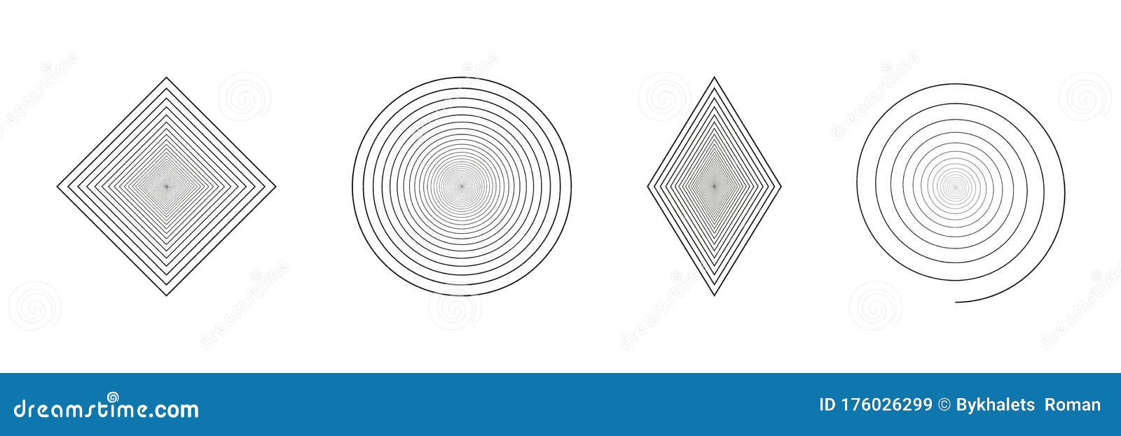 Geometric Linear Vector Shape Isolated on White Background. Geometric ...