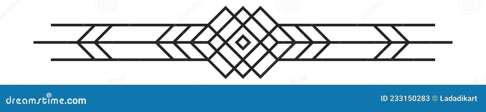 Geometric Linear Vintage Divider, Modern Divide Shape Stock Vector ...