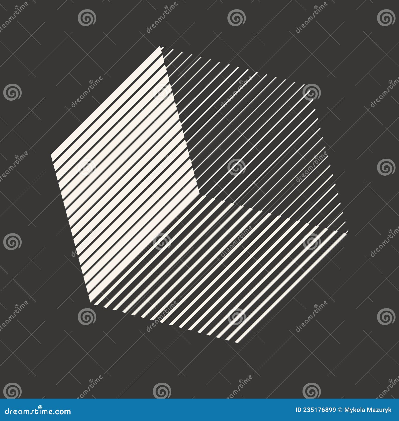 Geometric Lines Art. Cube Shape Icon or Logo Stock Vector ...