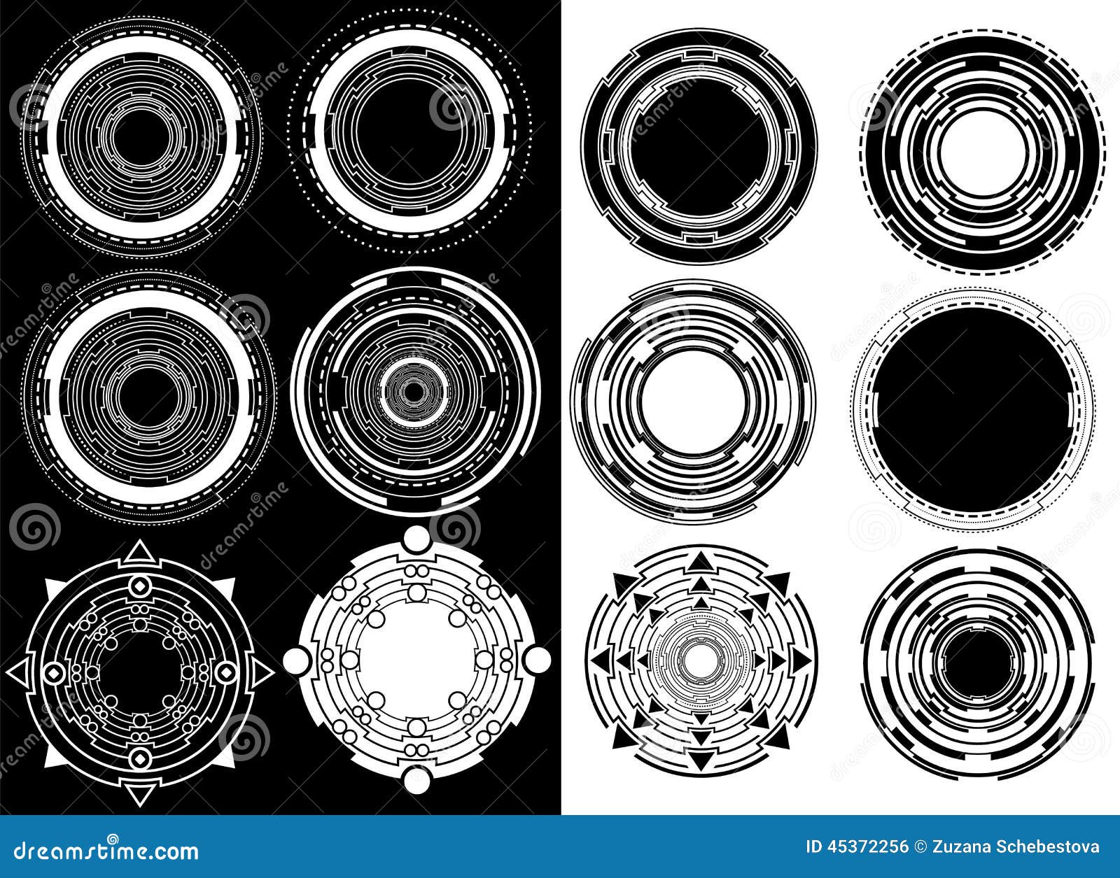 Geometric Lines Circle Shape Symbol Stock Illustration - Illustration ...