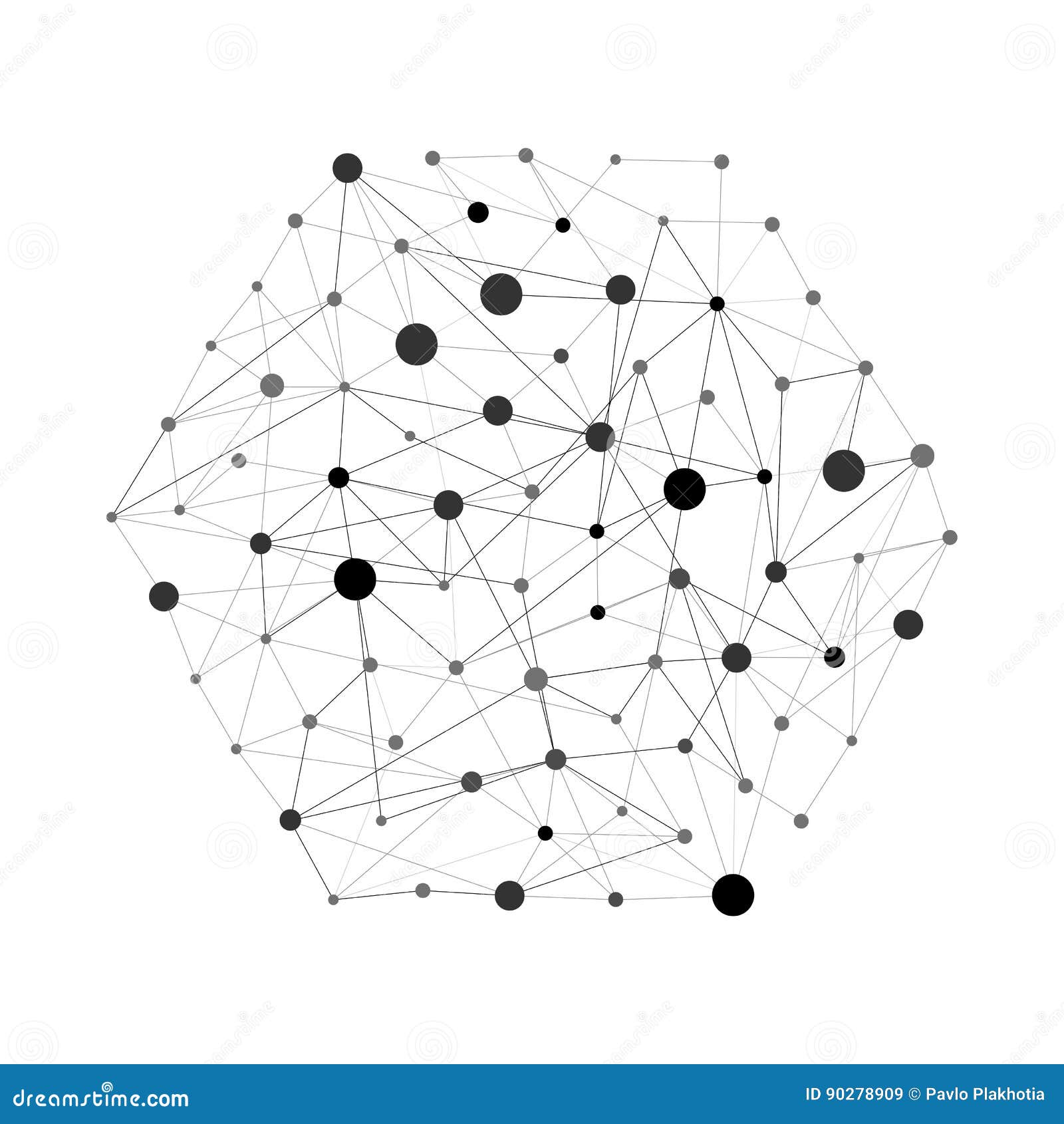Geometric Lines and Dots. Line Pattern. Modern Hexagon Background. Cell ...