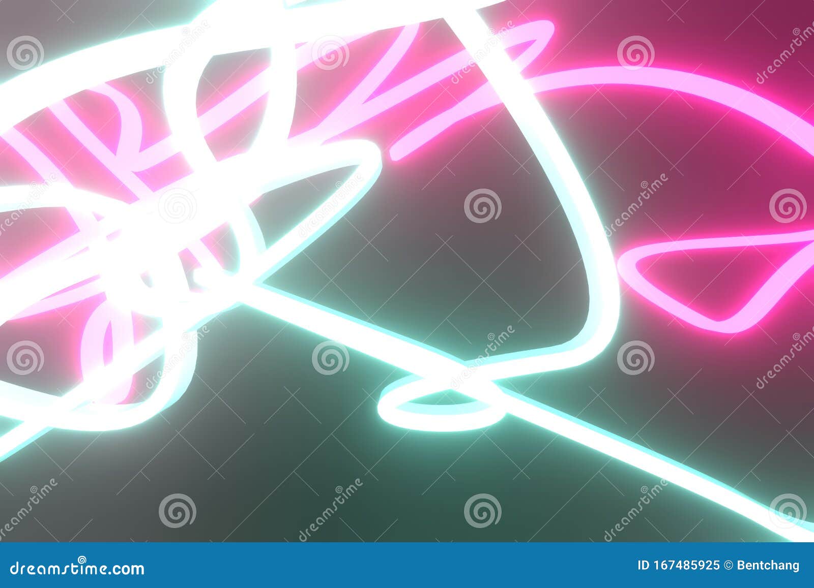 Geometric Lines, Neon Grow Lights for Design Texture, Background. 3D ...