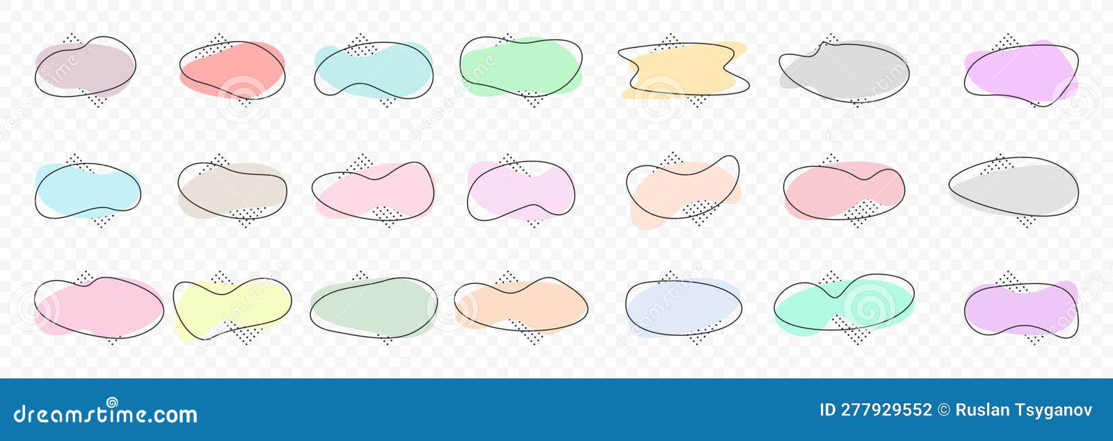 Geometric Liquid Basic Shapes Vector Graphic. Minimal Curvy Dynamic ...