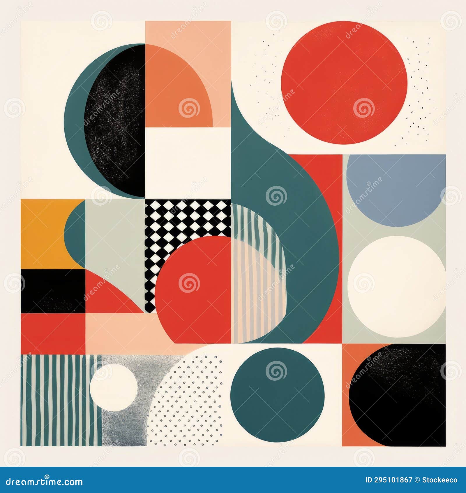 Geometric Lithograph: Vintage Minimalism with Bold Patterns and ...