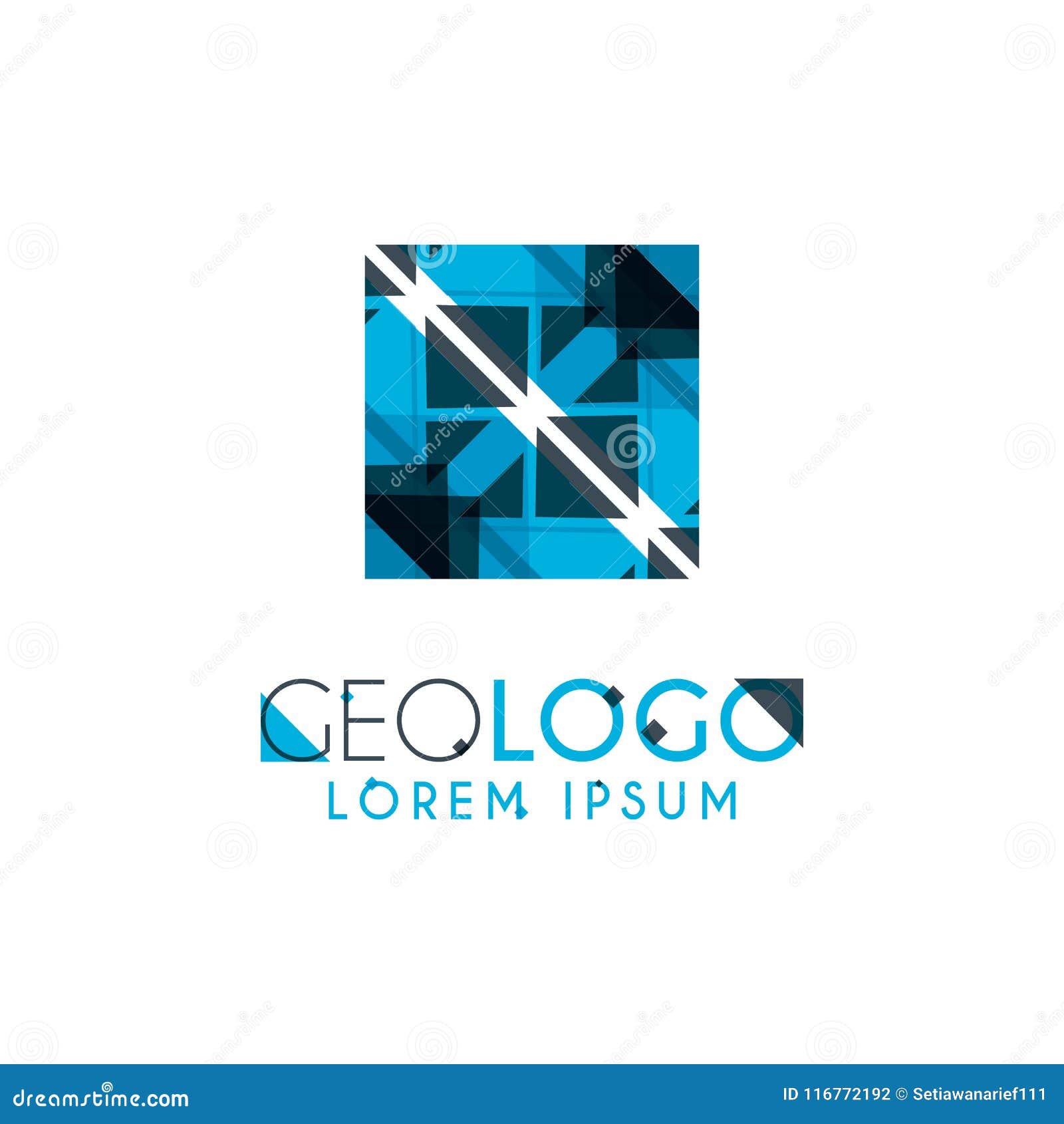 Geometric Logo with Light Blue and Gray Stacked for Design 5.6 Stock ...