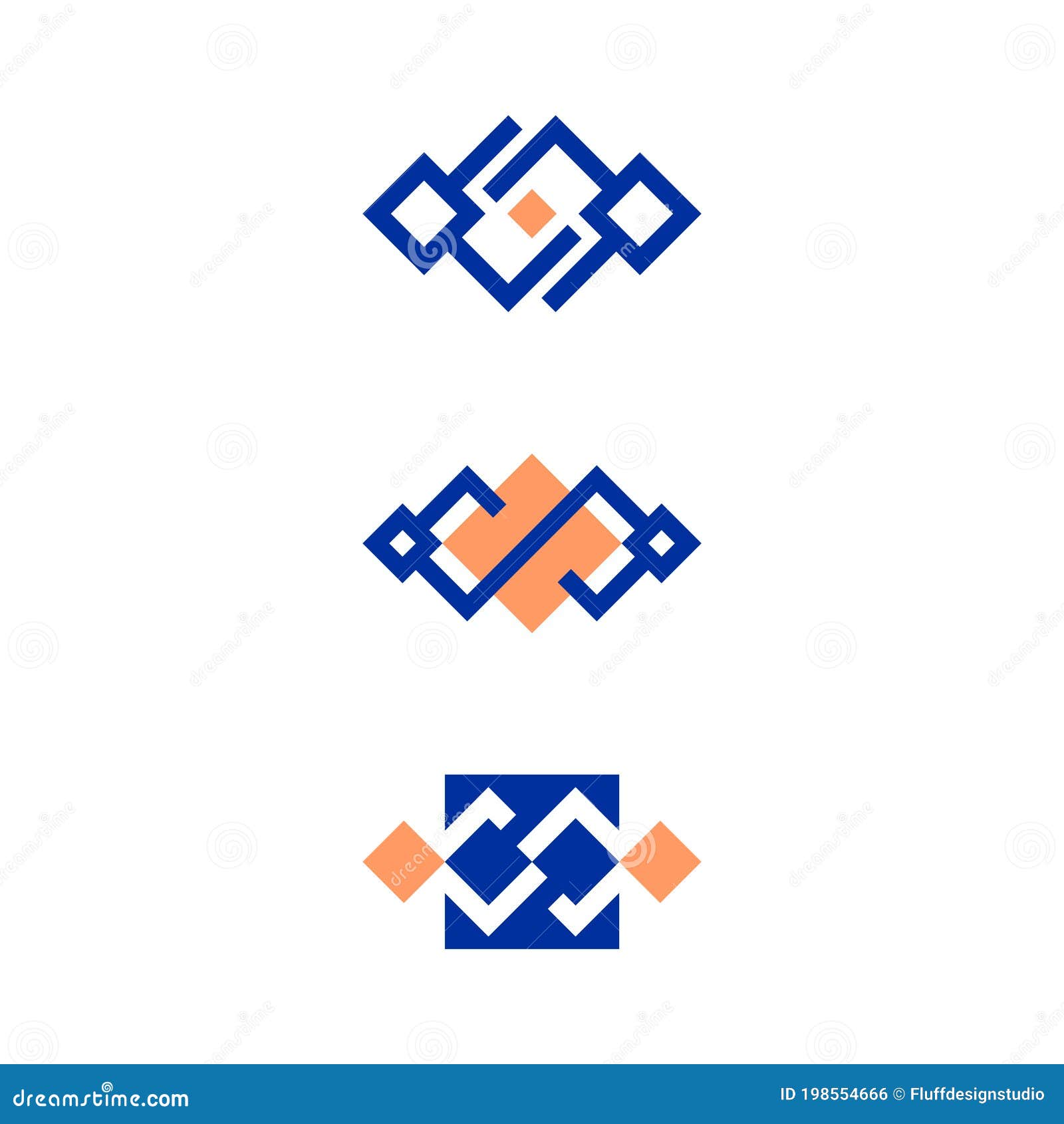 Logo from Two Rectangular Human Figures Stock Vector - Illustration of ...