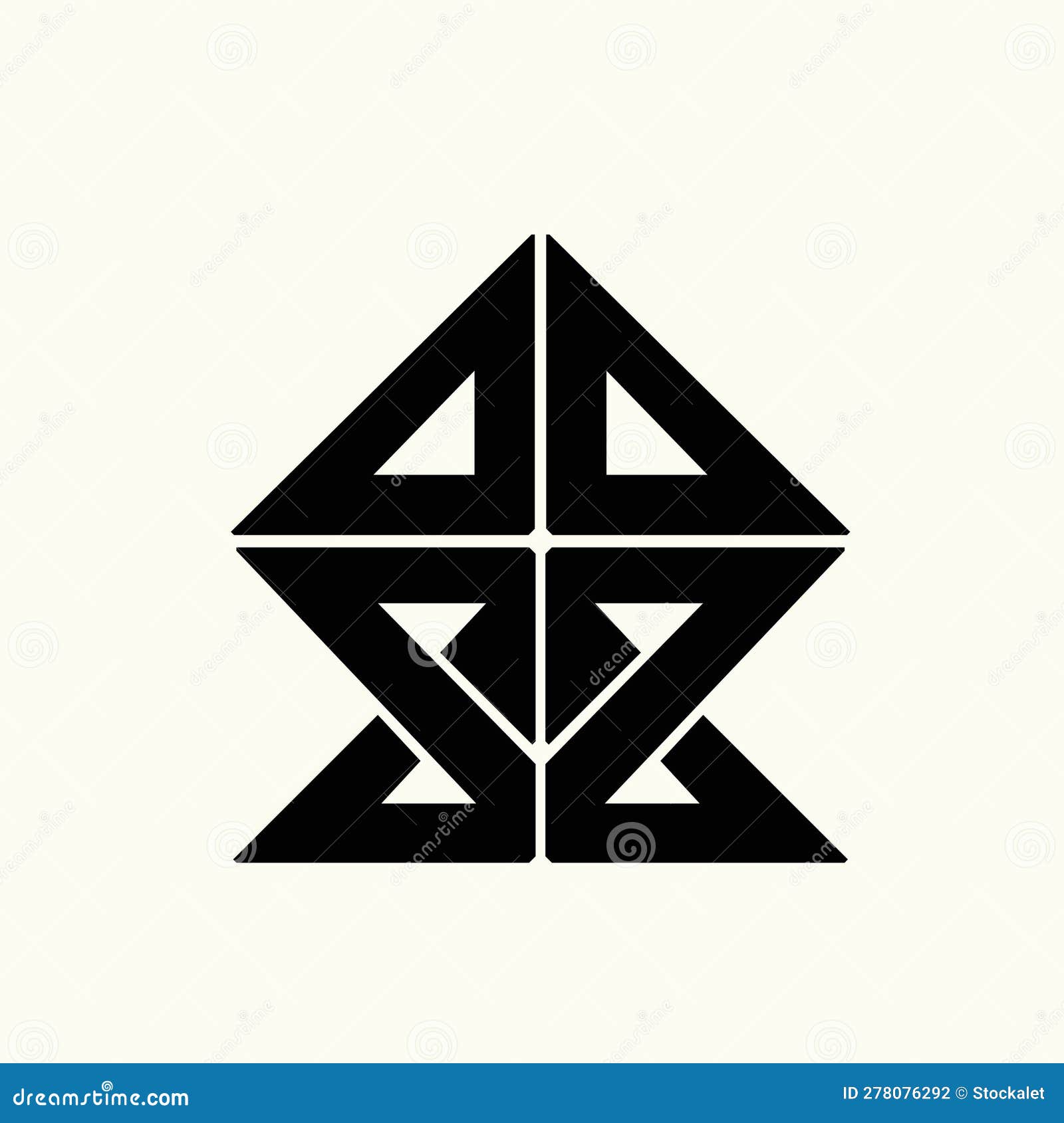 Set Of Triangles Intertwined As Valknuts And Star Of David Made Of ...