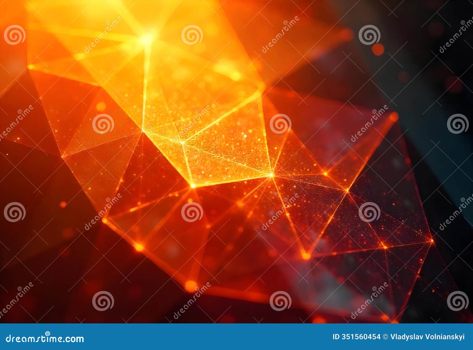 Abstract Orange Polygonal Structure Shining in the Dark Stock ...