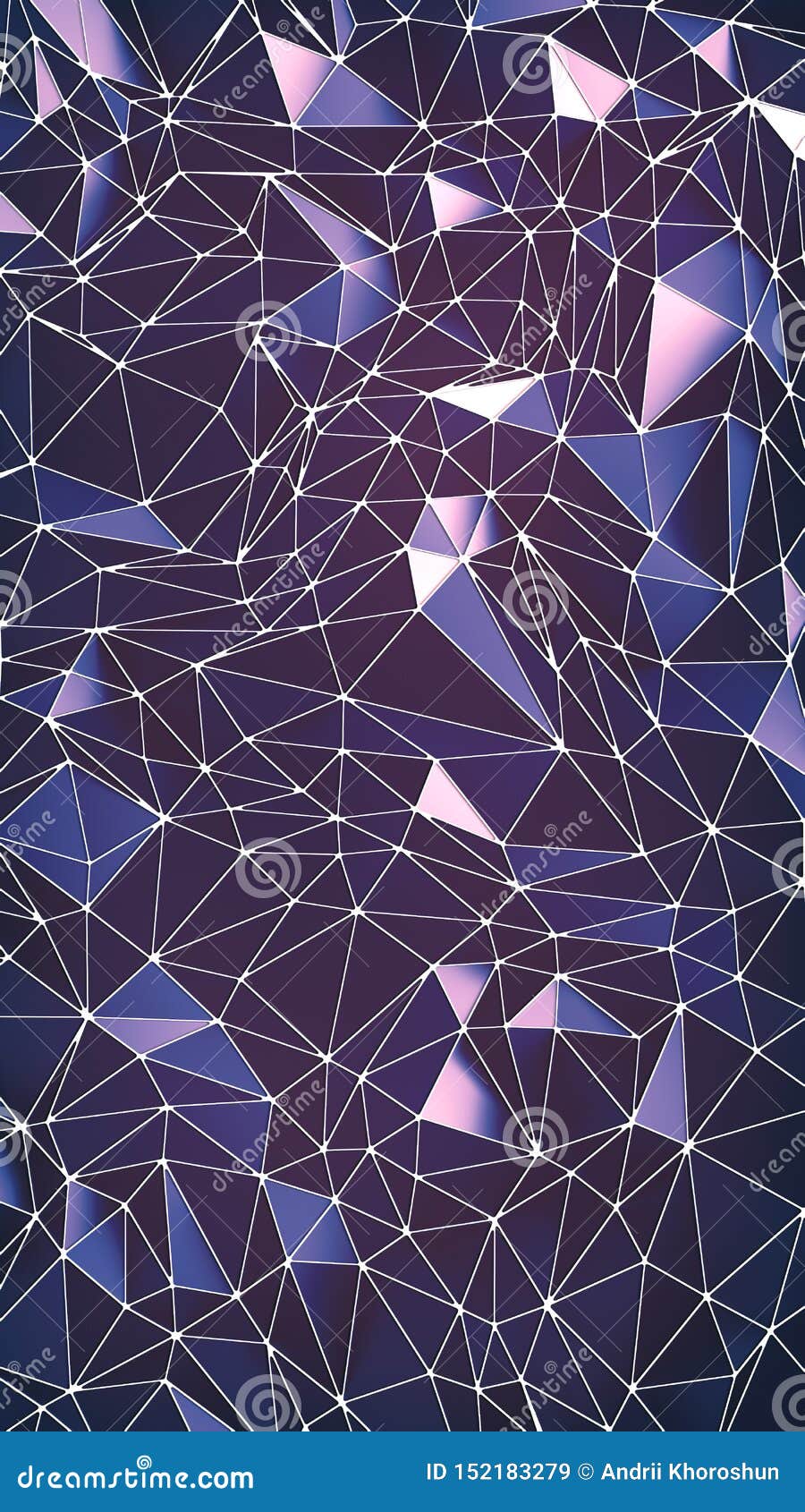 Geometric Low Poly Graphic Repeat. Pattern Made Out of Triangular Facets. 3d Rendering Stock ...