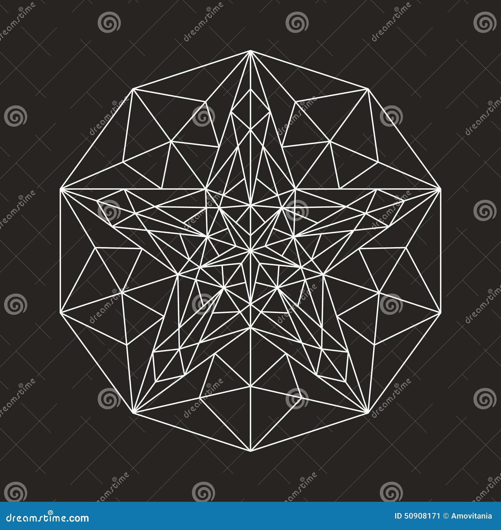 Geometric Low Poly Line Star Stock Vector - Illustration of texture ...