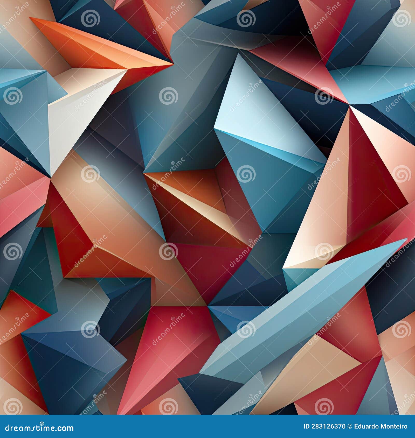 Geometric Low Poly Pattern with Vibrant Triangles (tiled) Stock ...