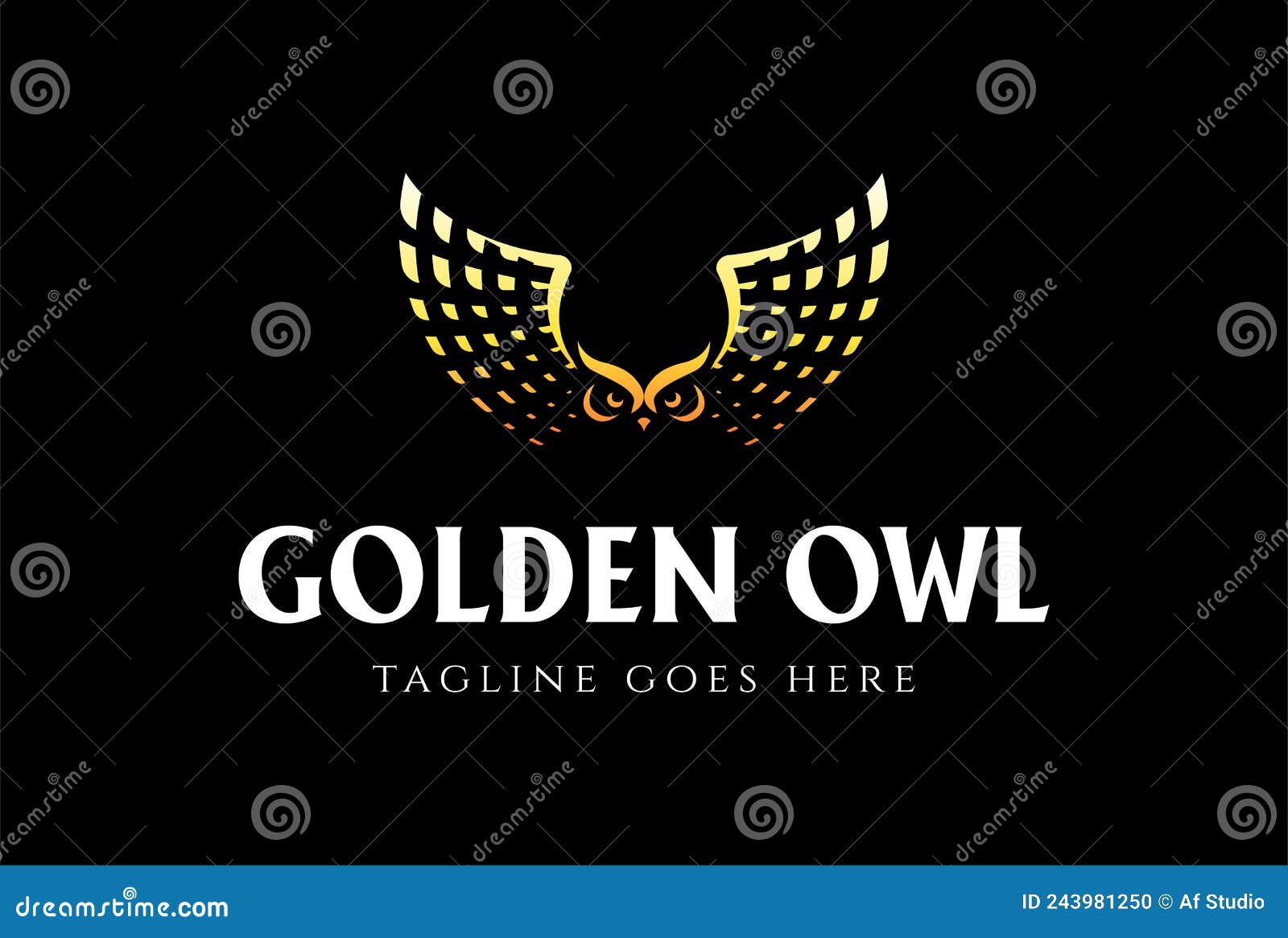 Geometric Luxury Flying Owl Bird Wings Logo Design Vector Stock Vector ...
