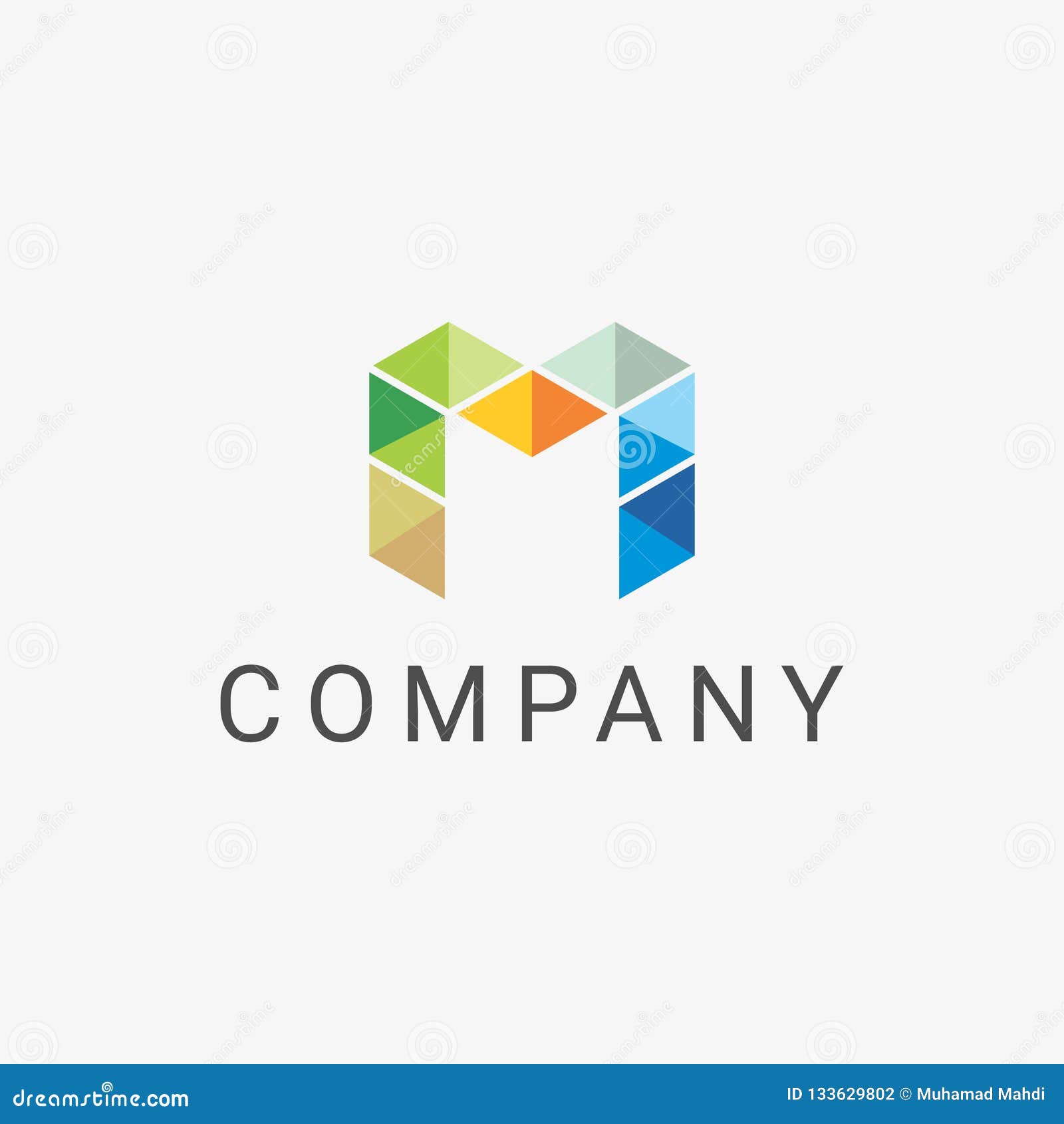 Geometric M Logo Template stock illustration. Illustration of logotype ...