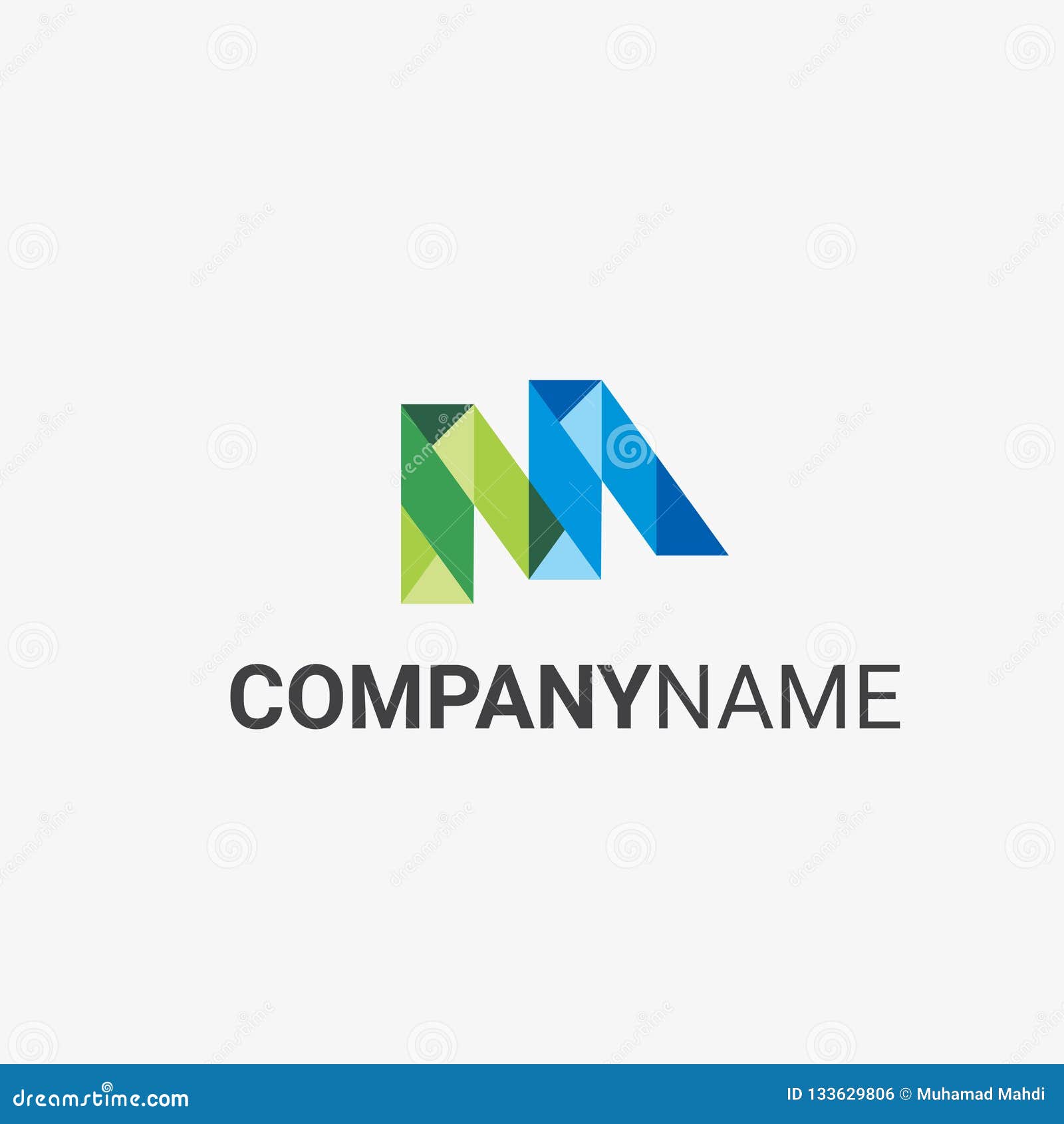 Geometric M Logo Template stock illustration. Illustration of geometric ...