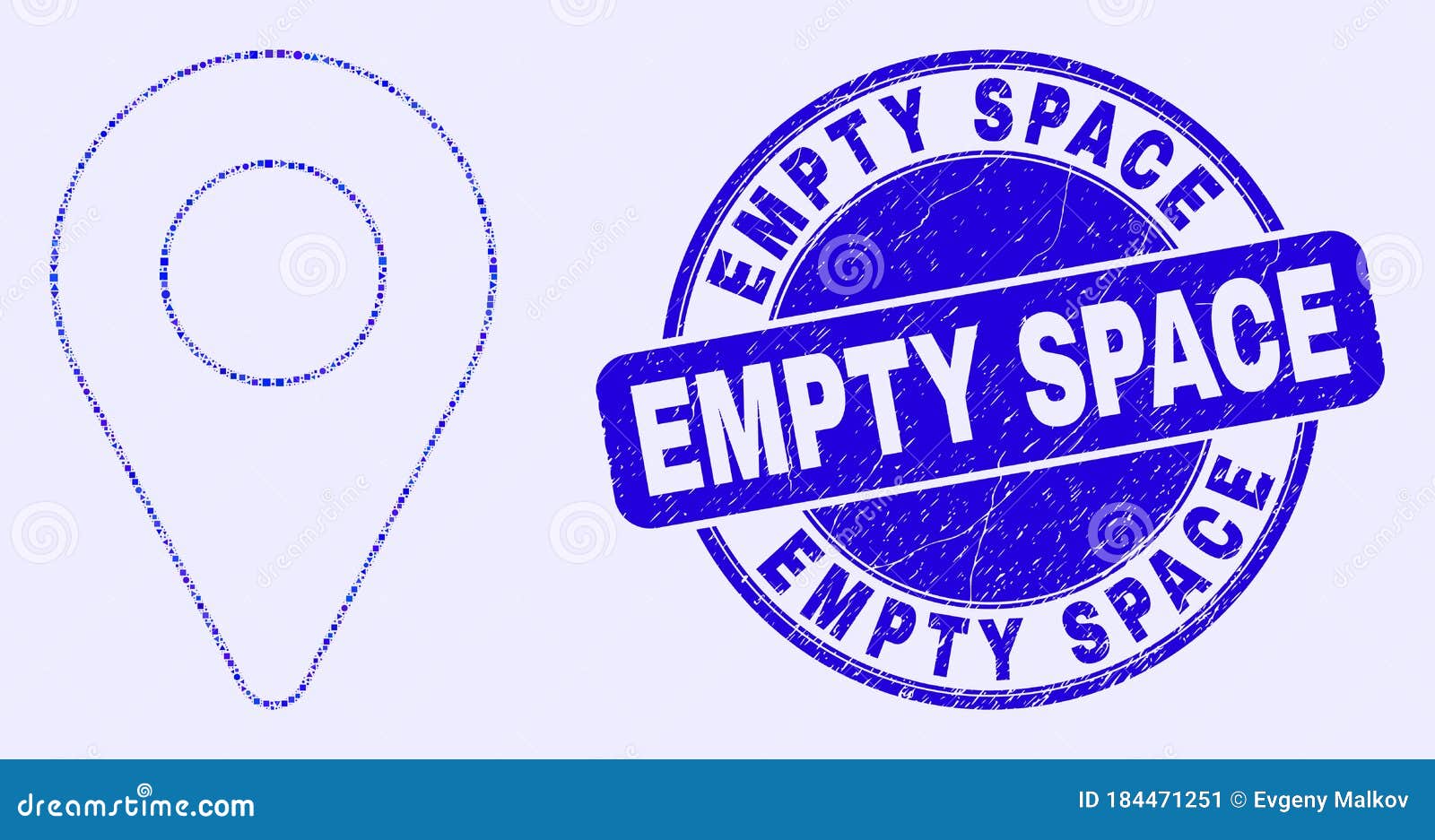 Blue Grunge Empty Space Seal and Map Pointer Mosaic Stock Vector ...