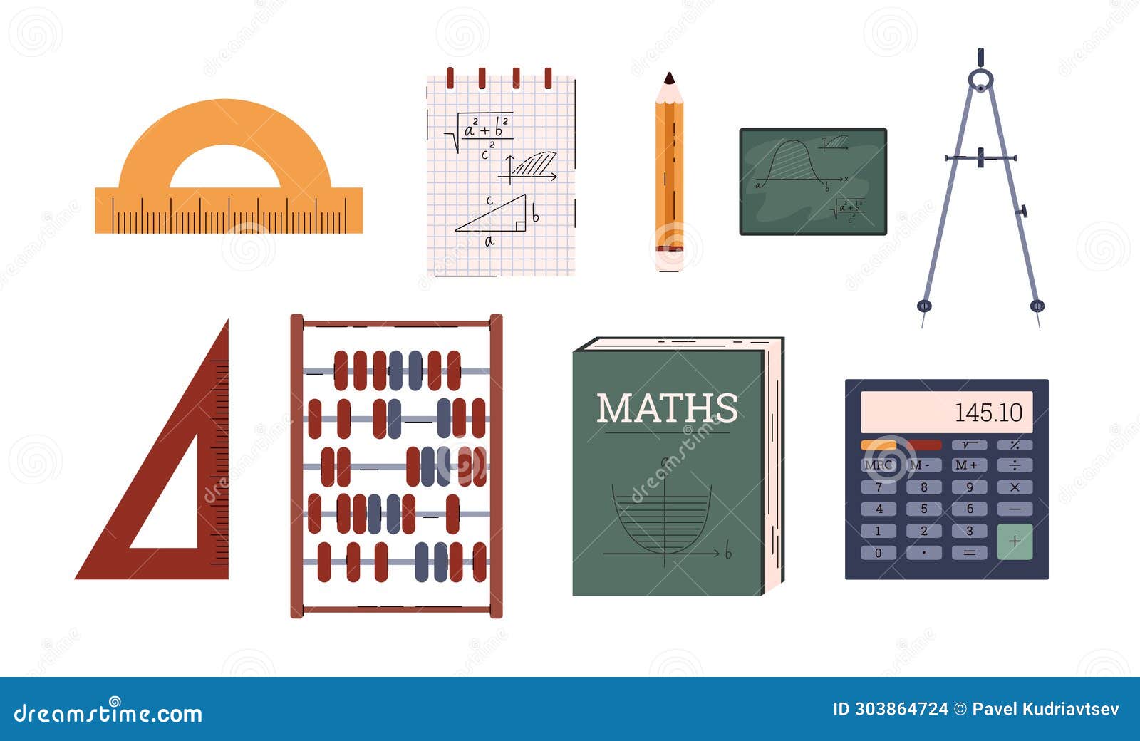 Geometric and Mathematic Subjects Isolated Set, Students Education ...
