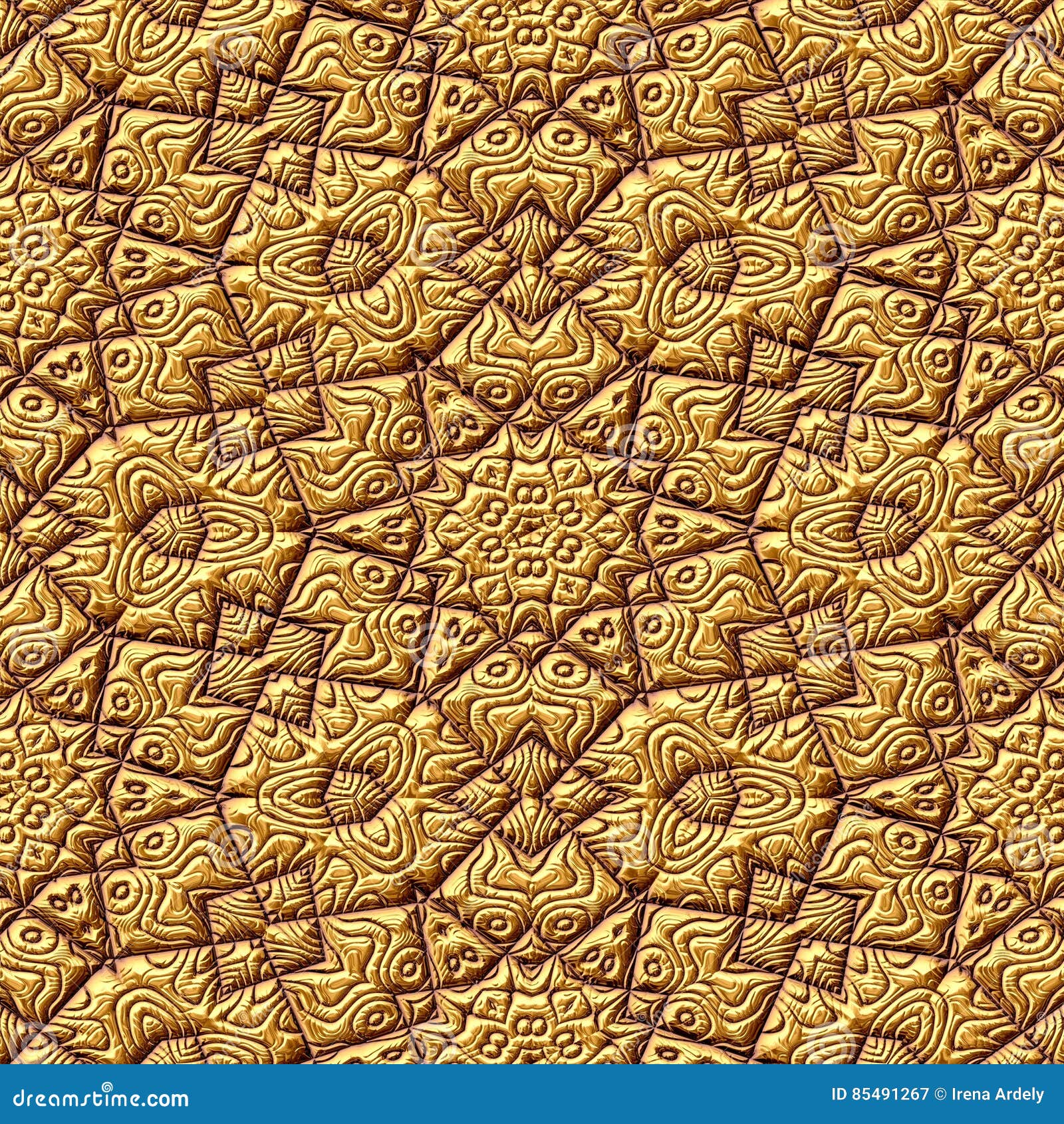 Geometric Mayan Seamless Pattern Background - Gold Colored Stock ...
