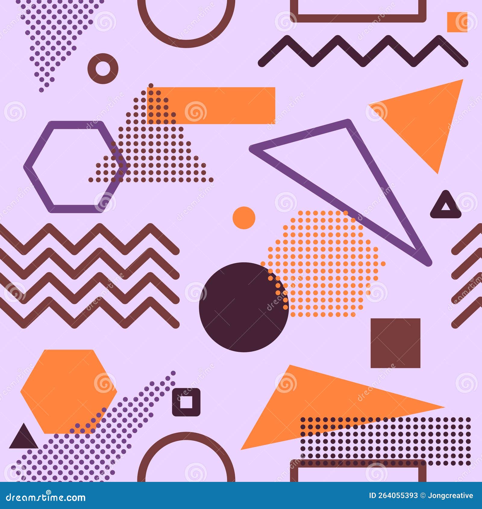 Geometric Memphis Lines Dots Background Seamless Pattern Wallpaper ...