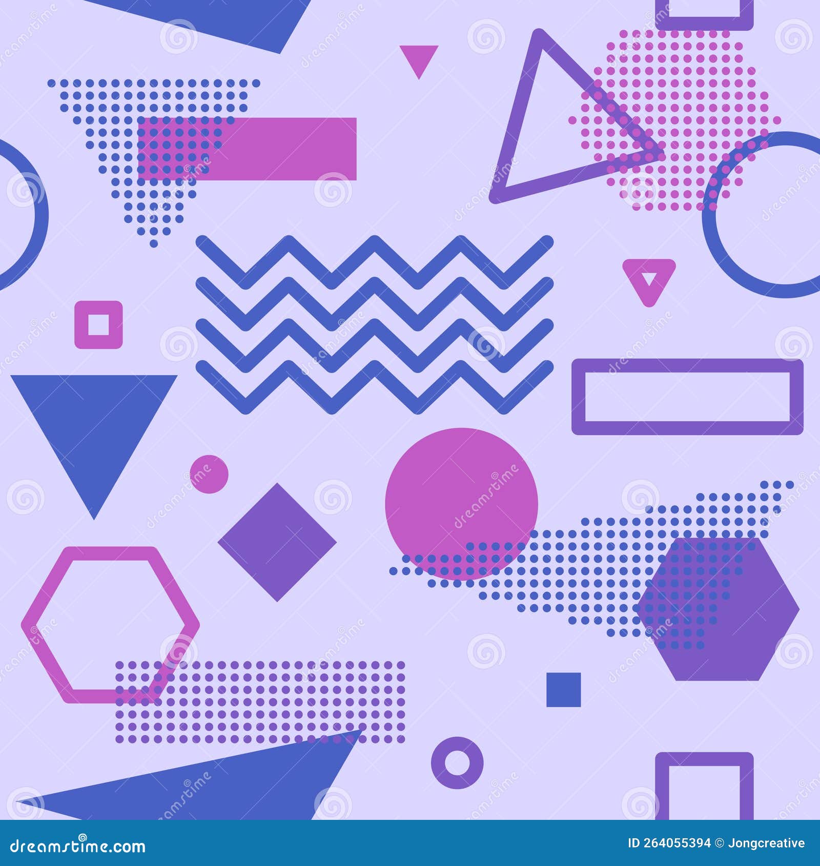 Geometric Memphis Lines Dots Background Seamless Pattern Wallpaper ...