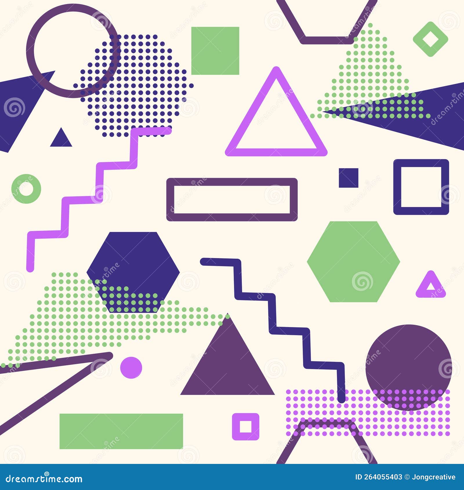 Geometric Memphis Lines Dots Background Seamless Pattern Wallpaper ...