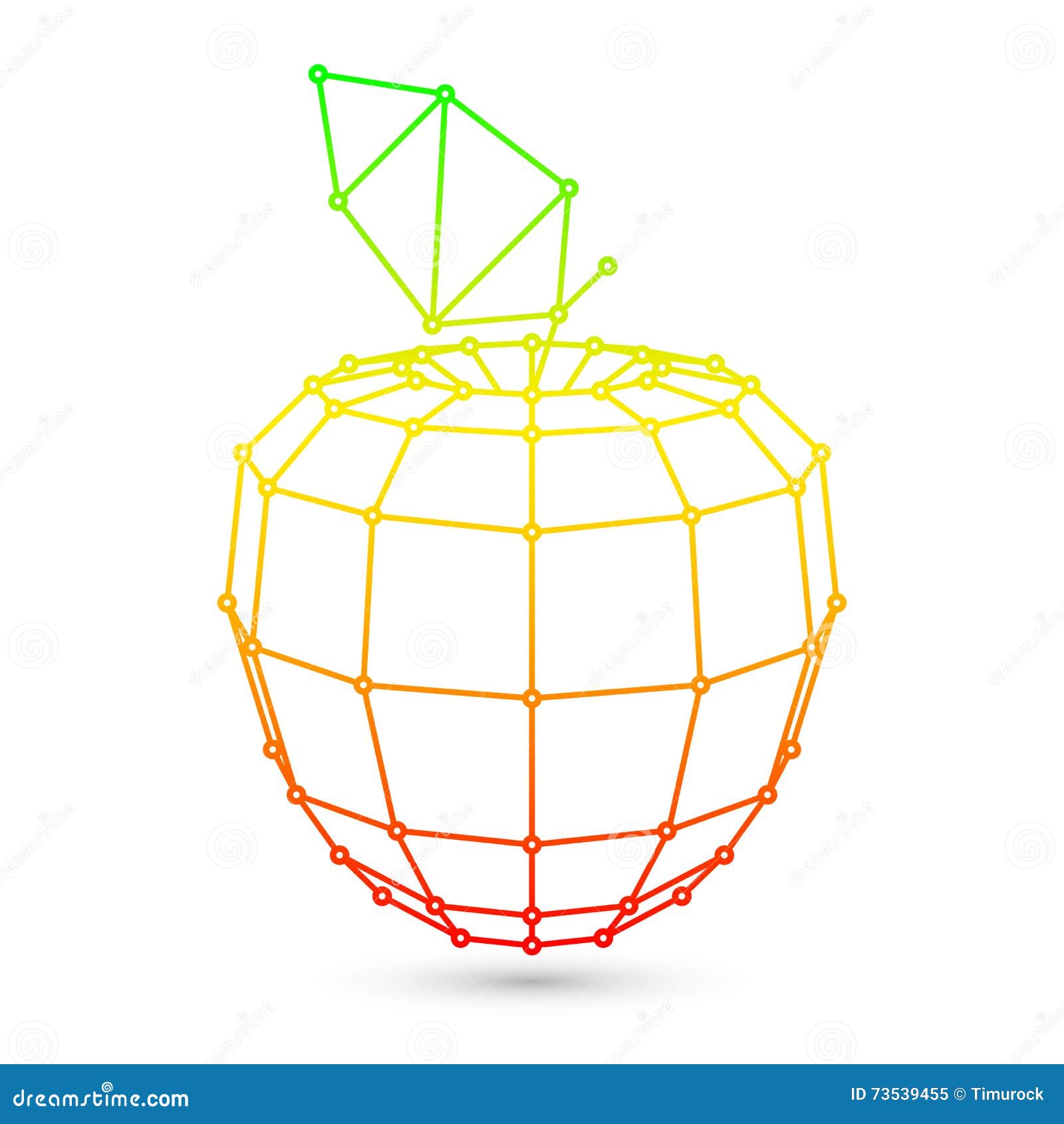 Geometric Mesh Apple stock vector. Illustration of yellow - 73539455