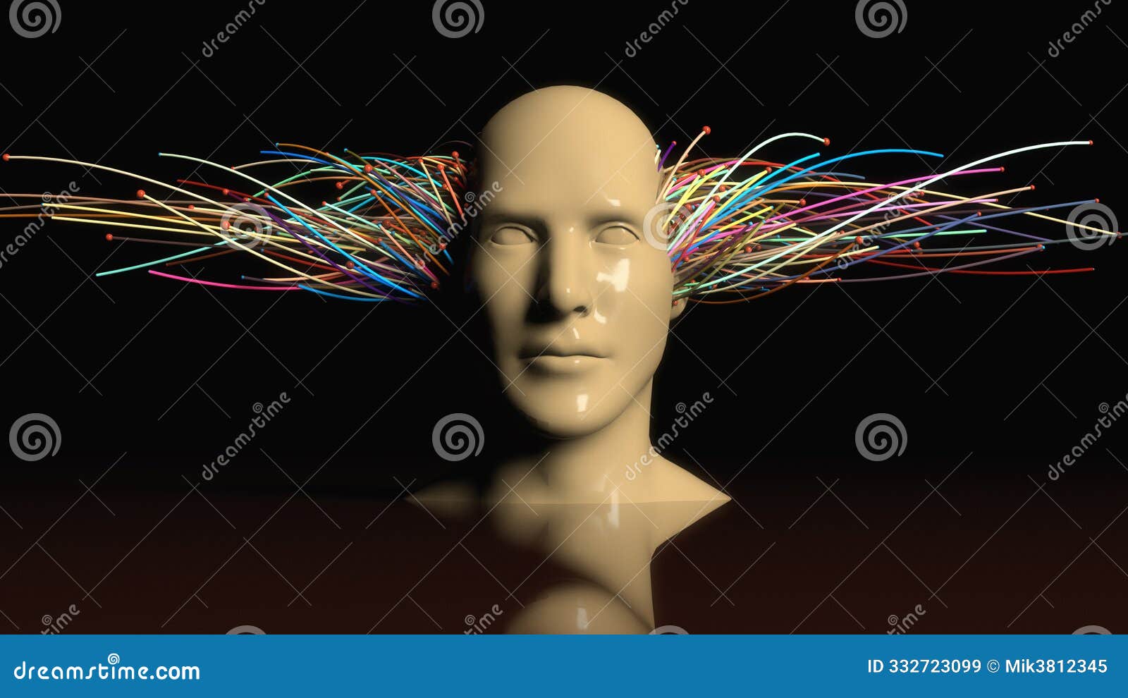 Geometric Mesh Human Sculpture in Abstract Design Stock Illustration ...