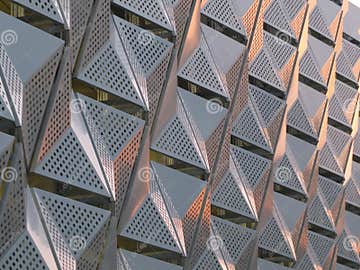 Geometric metal cladding stock photo. Image of construction - 97349518