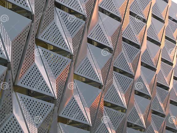 Geometric metal cladding stock photo. Image of construction - 97349518