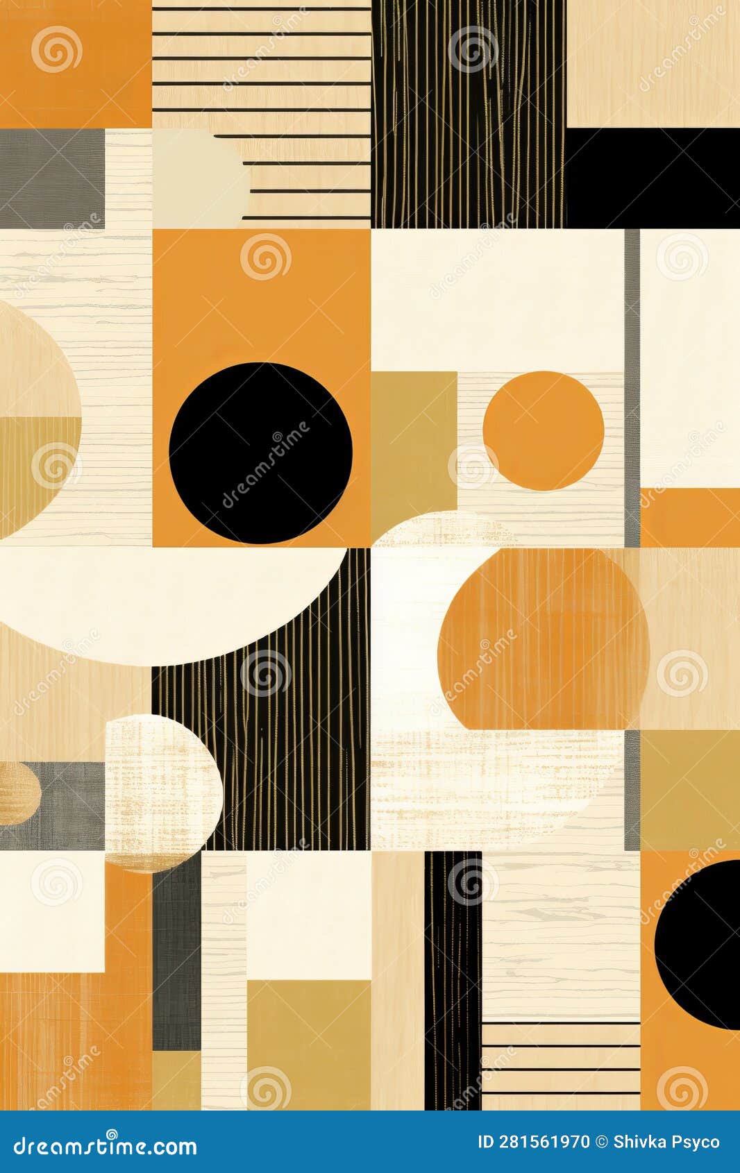 Geometric Mid Century Modern Shaped Neutral Patterns Generative AI ...