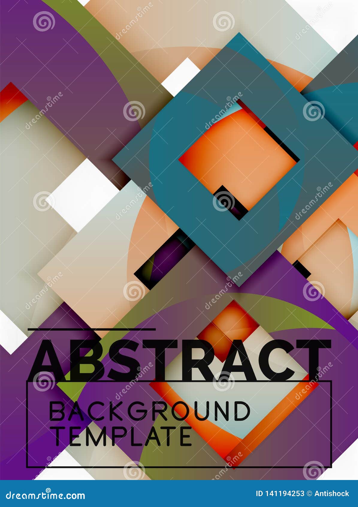 Geometric Minimal Abstract Background with Multicolored Squares ...