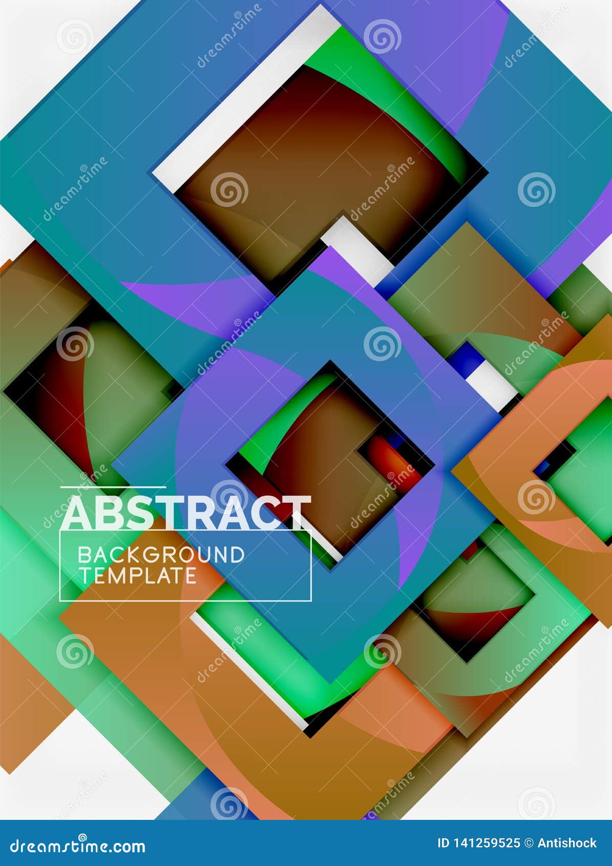 Geometric Minimal Abstract Background with Multicolored Squares ...