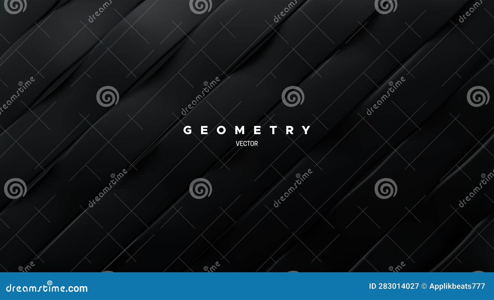 Geometric Minimalist 3d Pattern. Black Ribbons Stock Vector ...