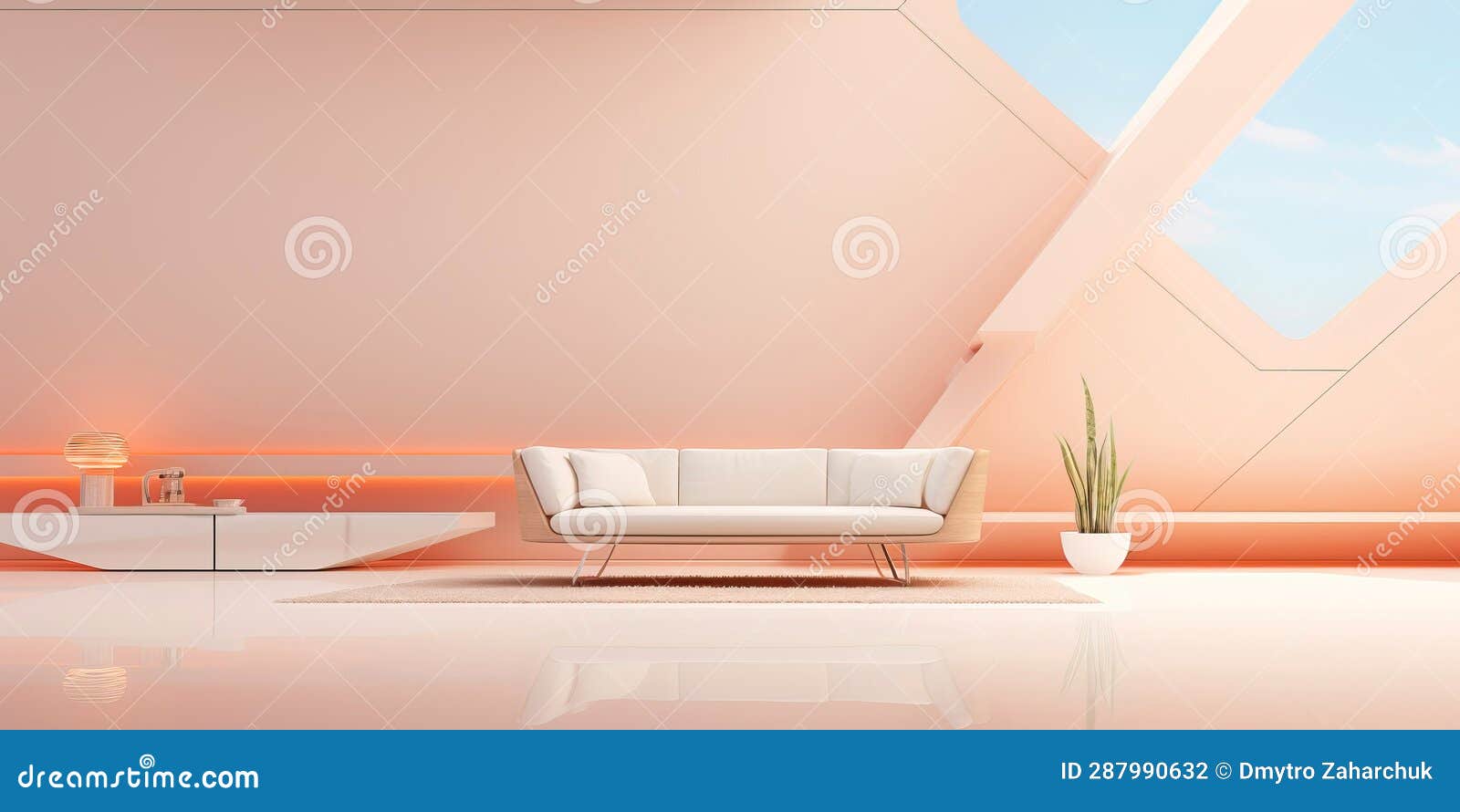 Geometric Minimalist Room Interior Design With Clean Lines And Minimal Decorative Details