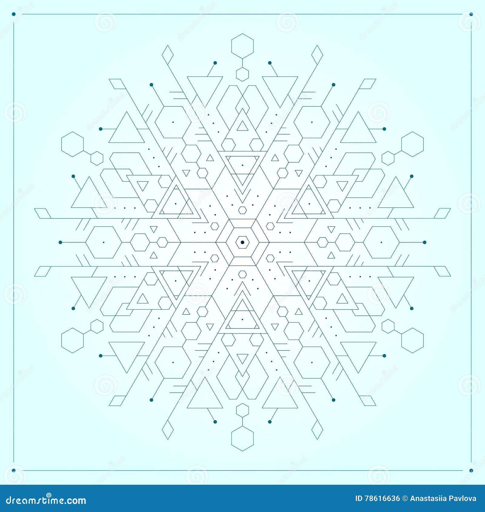 Geometric Minimalistic Modern Snowflake Stock Vector - Illustration of ...