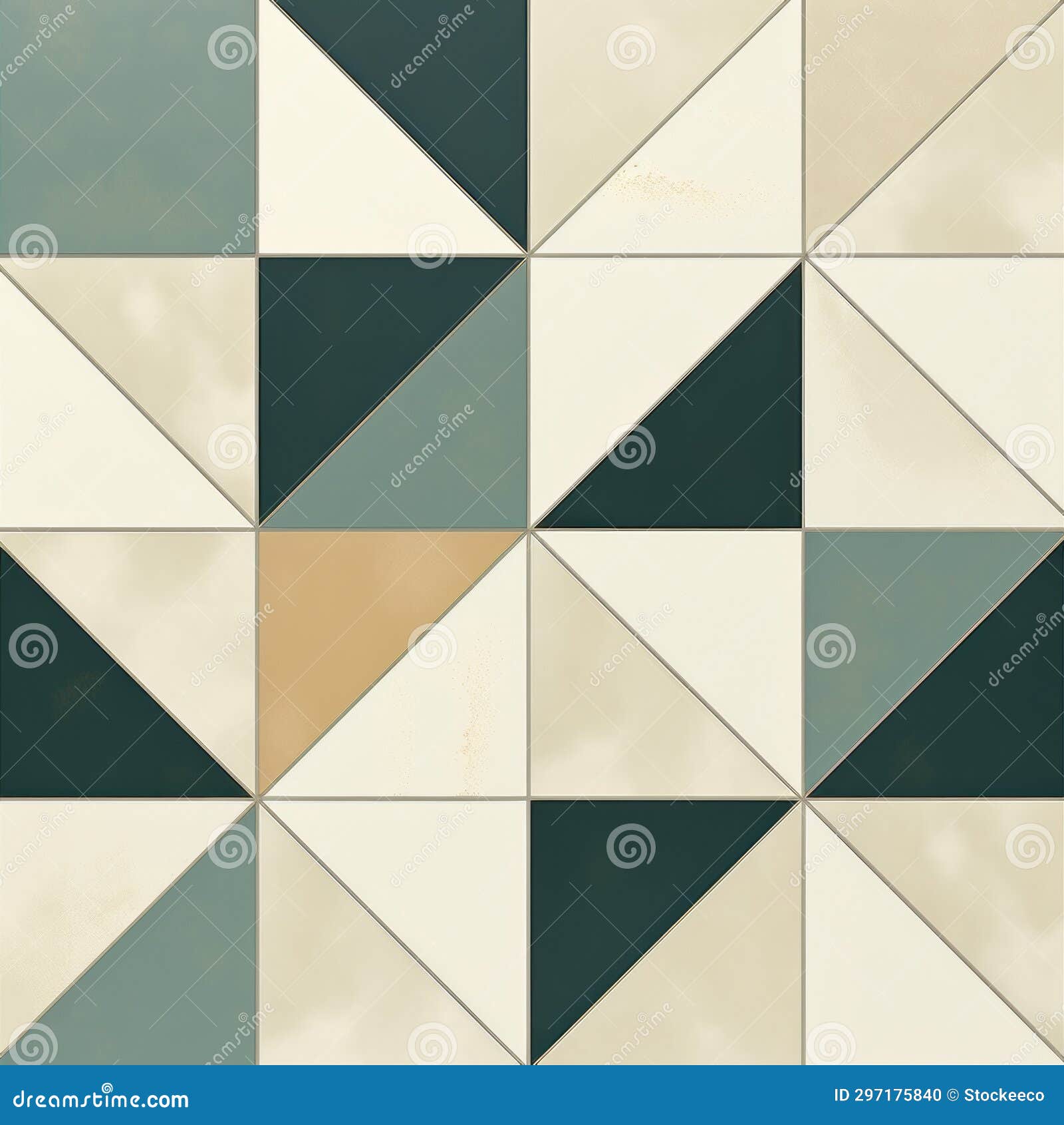 Geometric Minimalistic Tile with Blue, Green, and Cream Design Stock ...