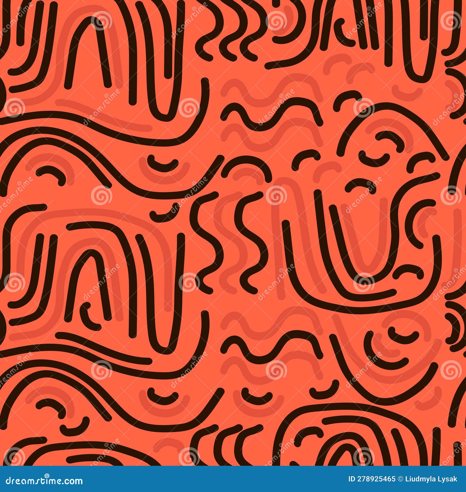 Geometric Modern Abstract Linear Seamless Pattern. Scattered Curved ...