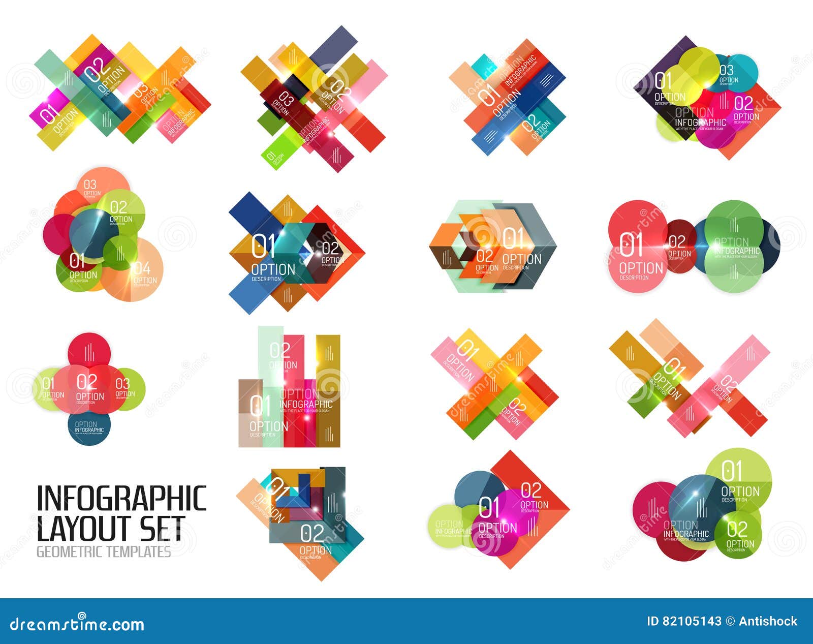 Geometric Modern Infographic Options Templates Stock Vector ...